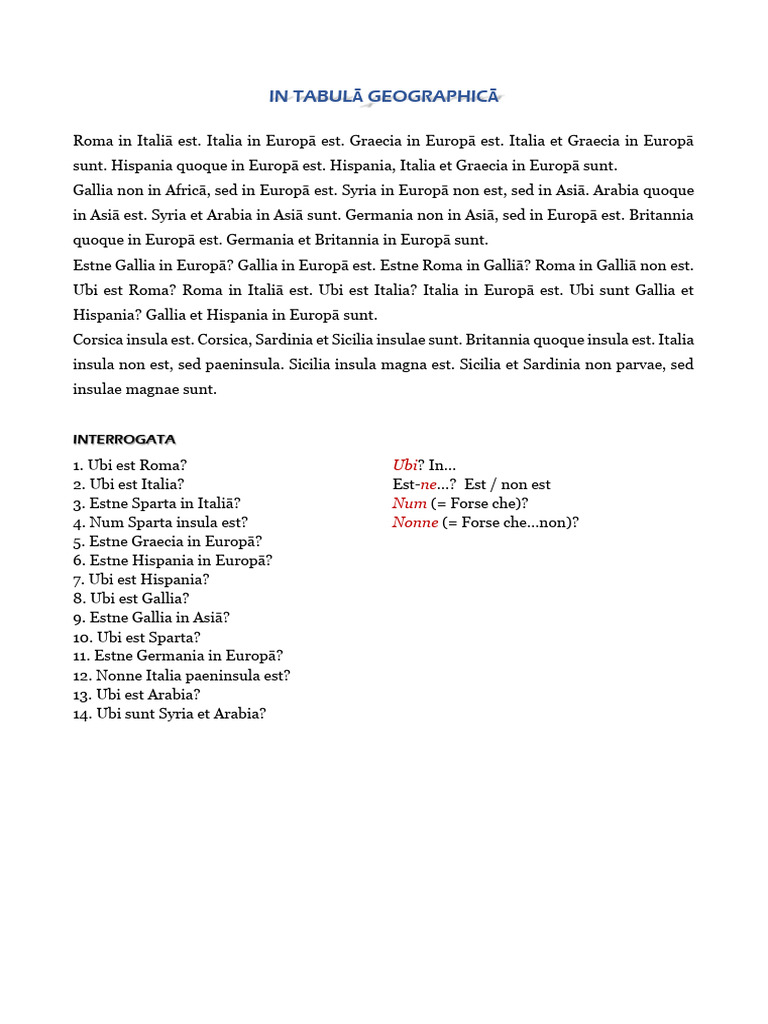 In Tabula Geographica 1al | PDF