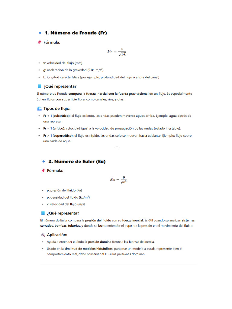 Numero de Euler Froude | PDF
