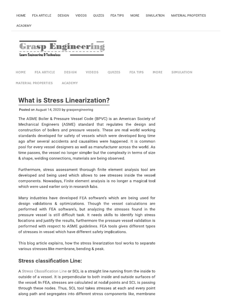 What Is Stress Linearization | PDF