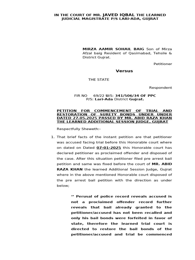 mubashir farooq 249-a | PDF | Bail | Affidavit