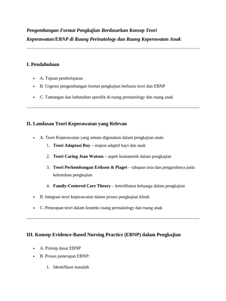 Pengembangan Format Pengkajian Berdasarkan Konsep Teori Keperawatan | PDF