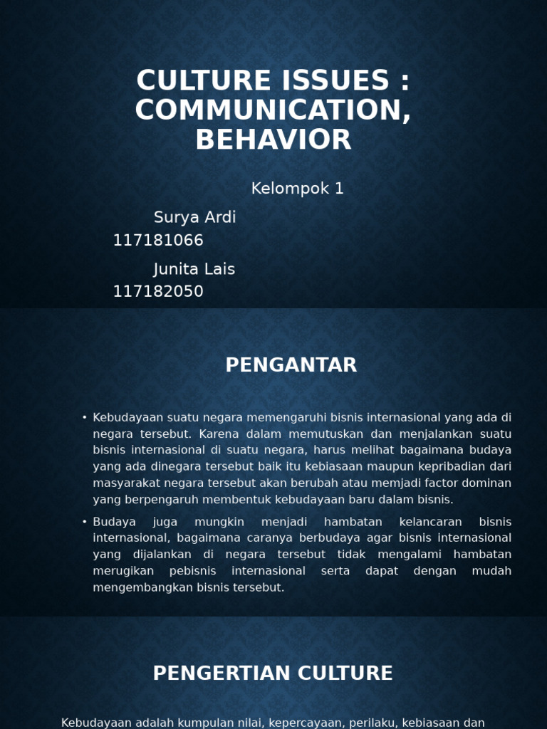 Culture Issues Tugas | PDF