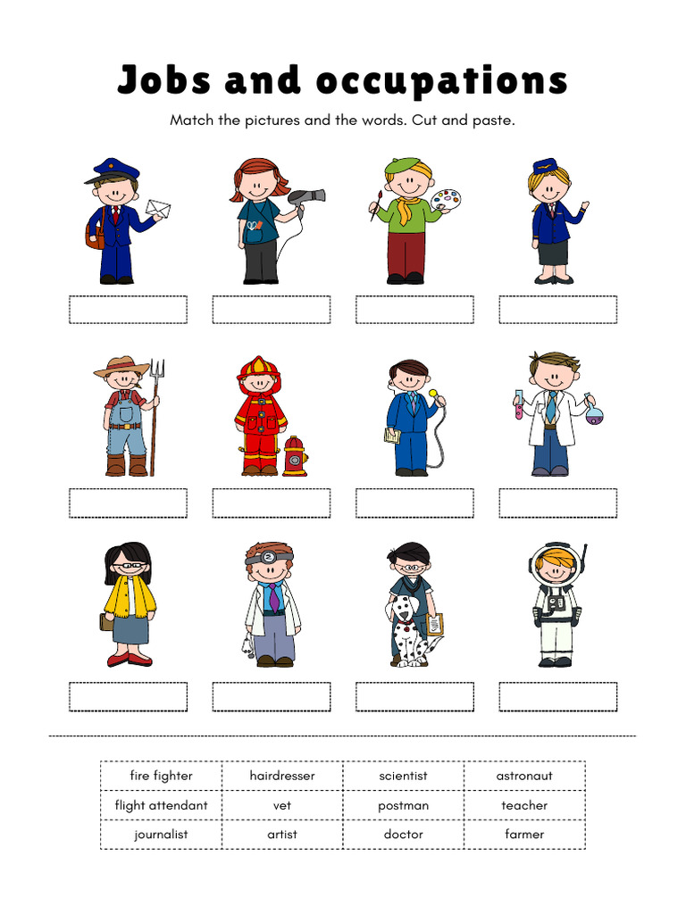 Jobs and Occupations Worksheet in Blue Cute Style - 20250530 - 150802 ...