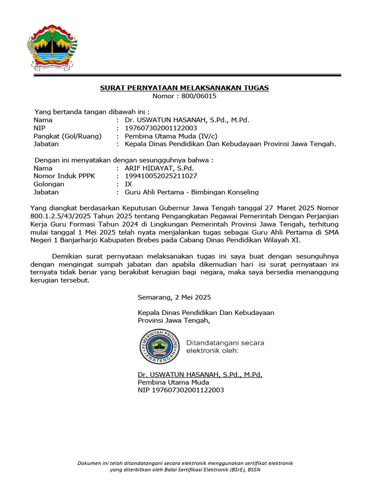 Arif Hidayat, S.pd. - Sign | PDF
