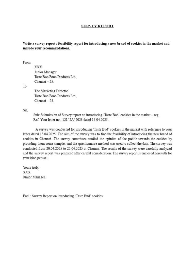 Survey Report Sample - Docx-1 | PDF