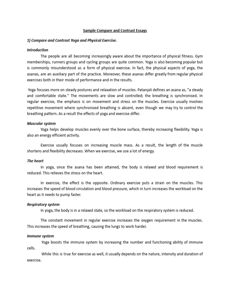 Sample Compare and Contrast Essays | PDF | Asana | Digital Marketing