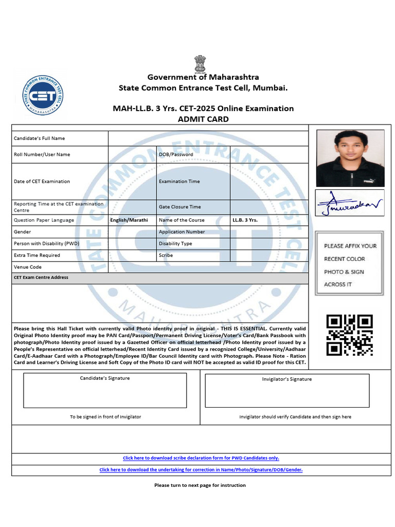 Law CET | PDF | Biometrics | Identity Document