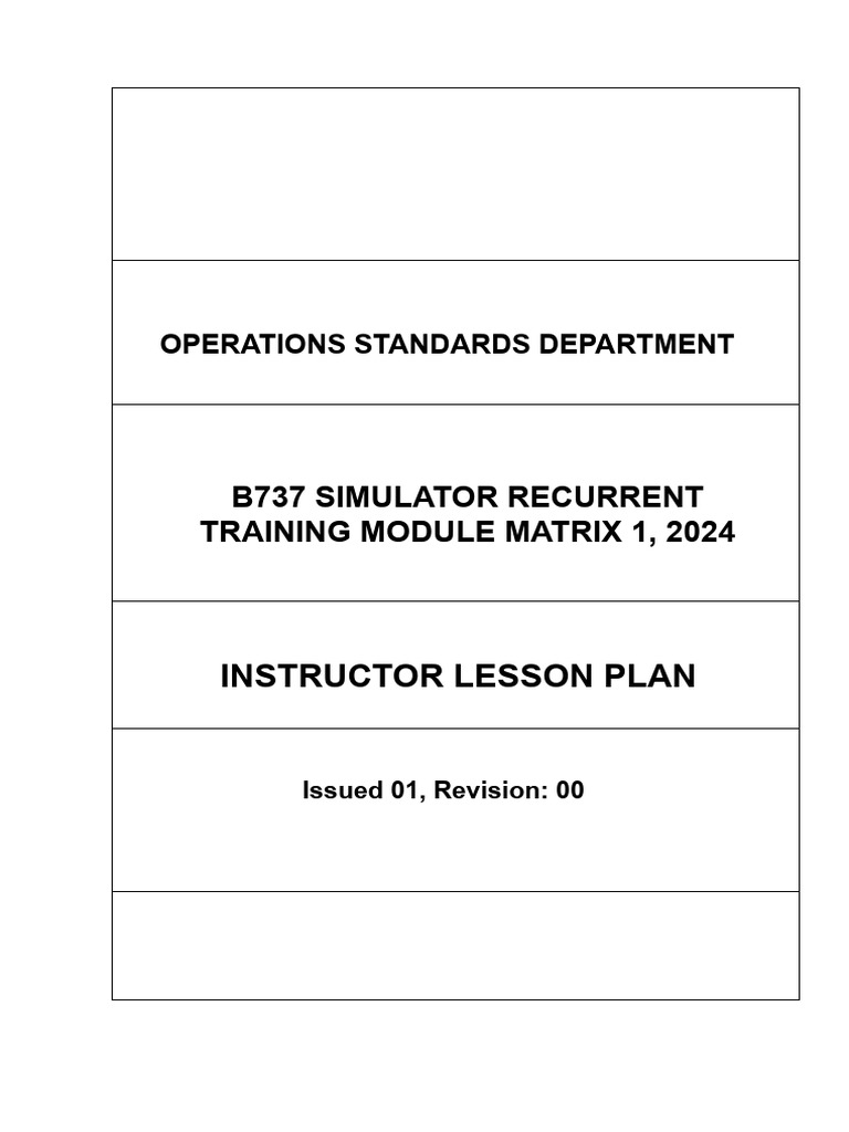 b737 Rec 1-Instructor Lesson Plan. | PDF | Aviation | Aircraft
