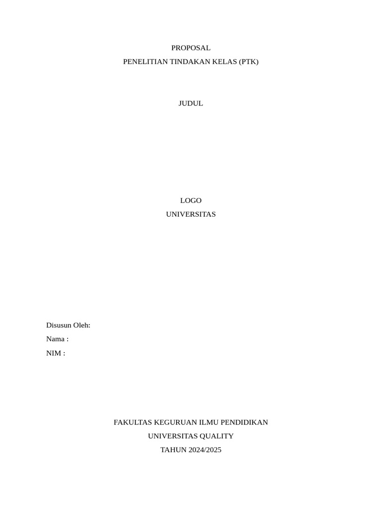 Tamplate Proposal PTK | PDF