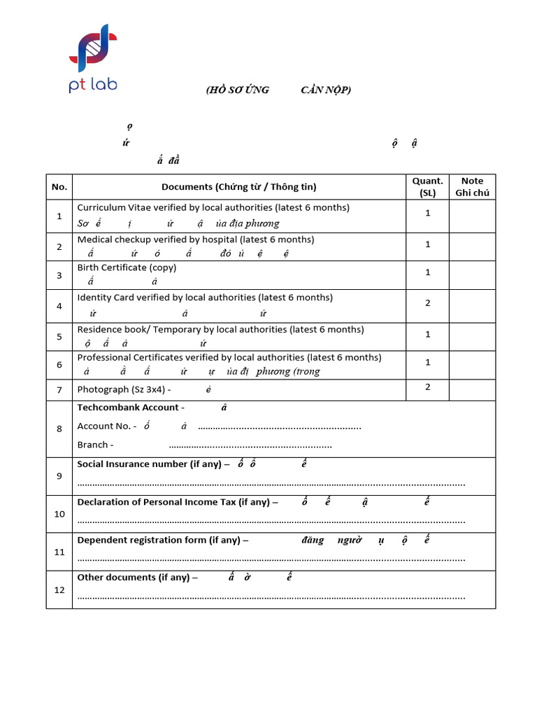 NS-04 Candidate's Profile Requirement (PT LAB) | PDF