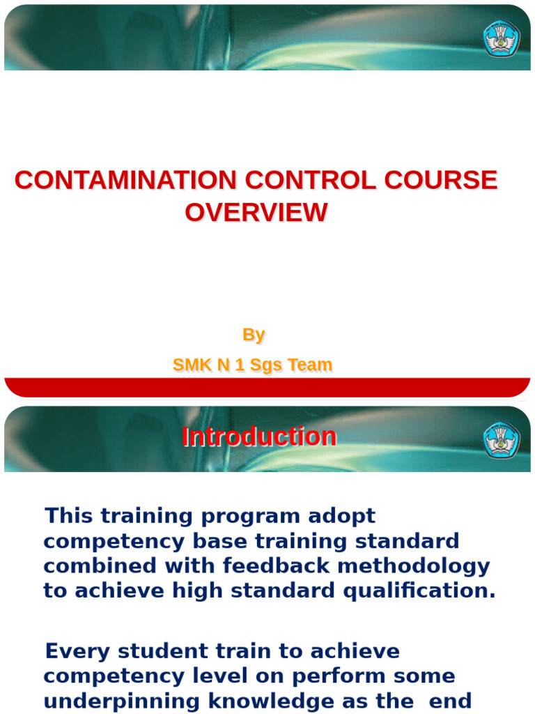 Contamination Control Learning Overview | PDF | Learning | Lesson Plan