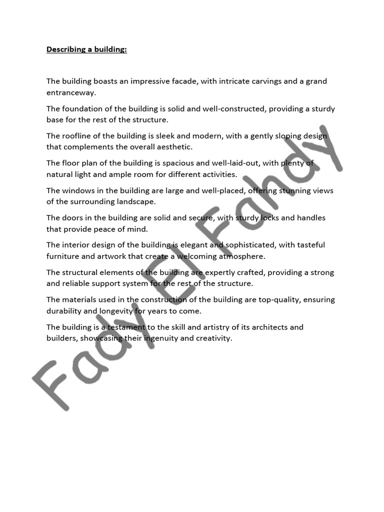 Describing Buildings in Oxfrod - Watermark | PDF