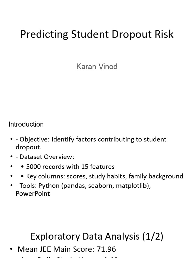 Student Dropout Risk Prediction Analysis | PDF