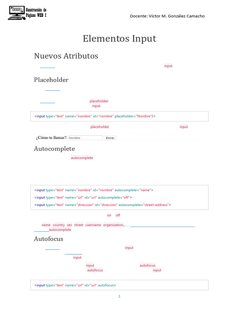 Elementos Imput en Color | PDF | HTML | Red mundial