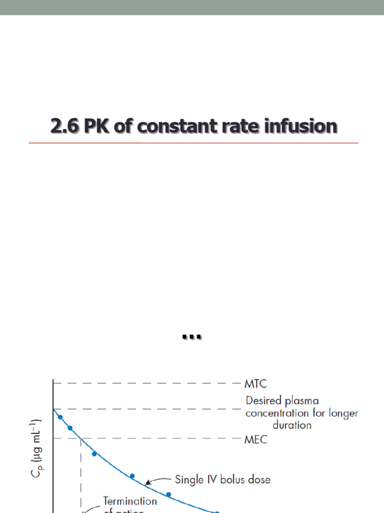 2-6-PK of Constant Rate Infusion | PDF | Pharmacokinetics | Intravenous ...
