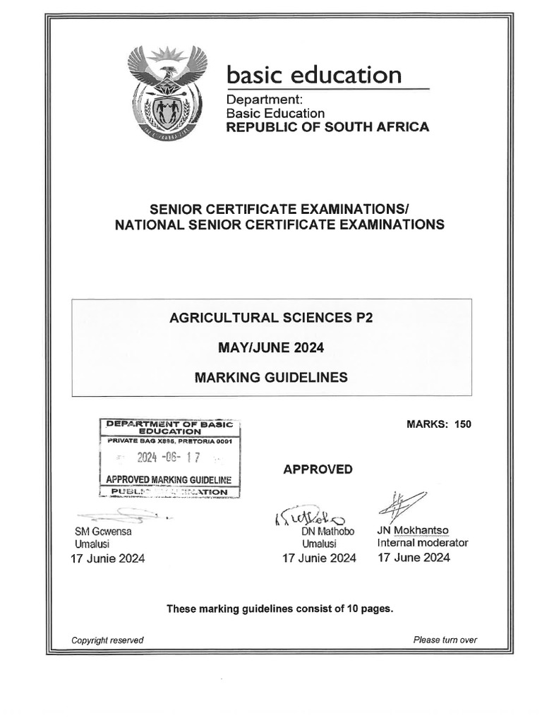 Agricultural Sciences P2 May June 2024 MG ENG | PDF