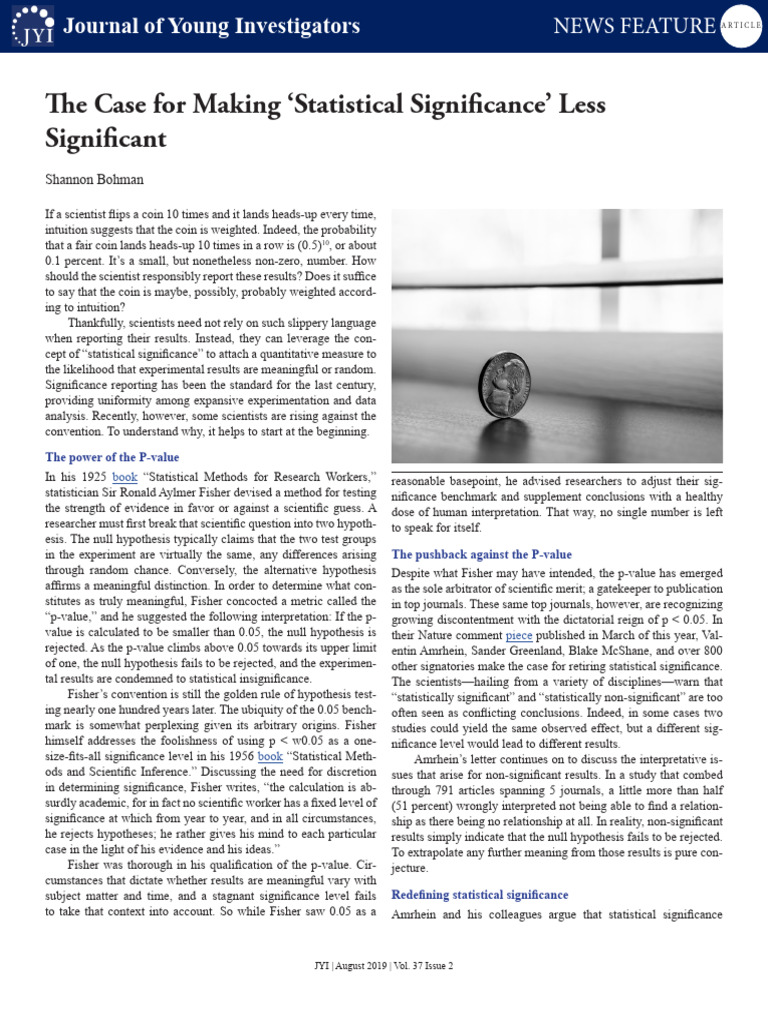 NF Bohman Significance | PDF | P Value | Statistics