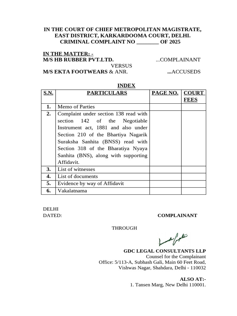 138 Complaint Aginst Ekta Footwears | PDF | Cheque | Payments