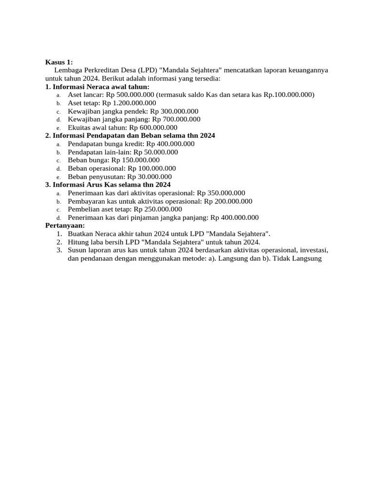 Soal Latihan NRC-LR Dan Lak Lpd-Kasus 1 | PDF