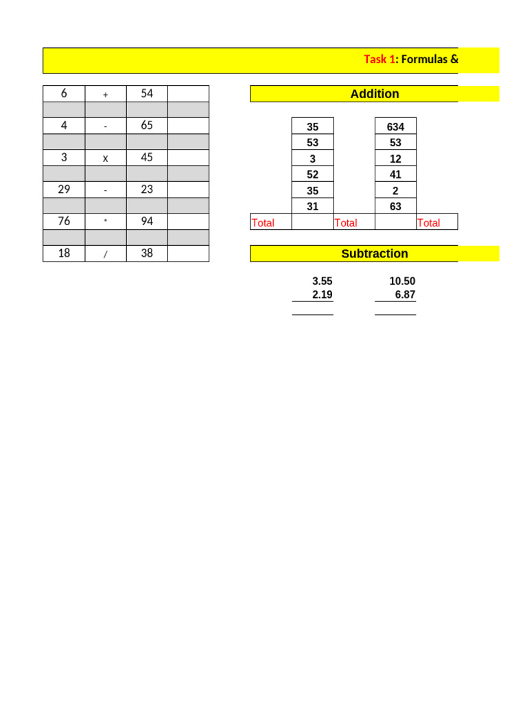 Formulas and Functions | PDF