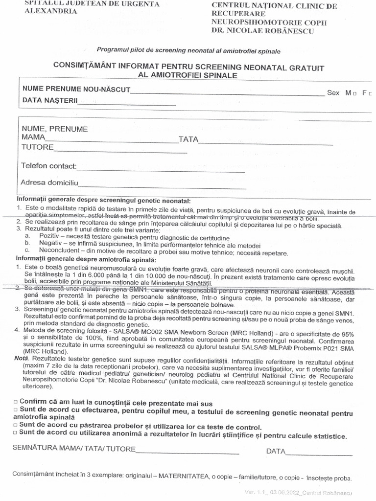 Consimtamant - Nou Nascuti | PDF