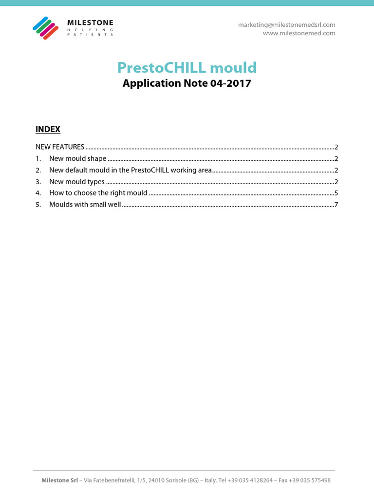 Application Note 2017 04 - PrestoCHILL - New - Mould | PDF