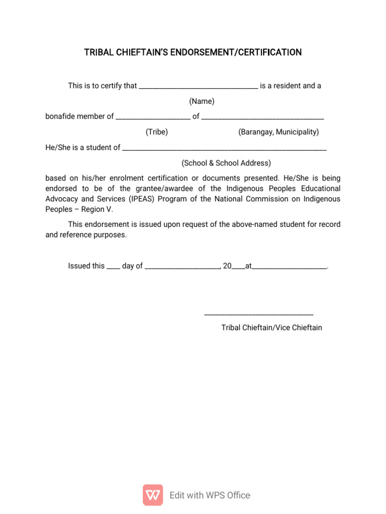 EAP Tribal Endorsement | PDF