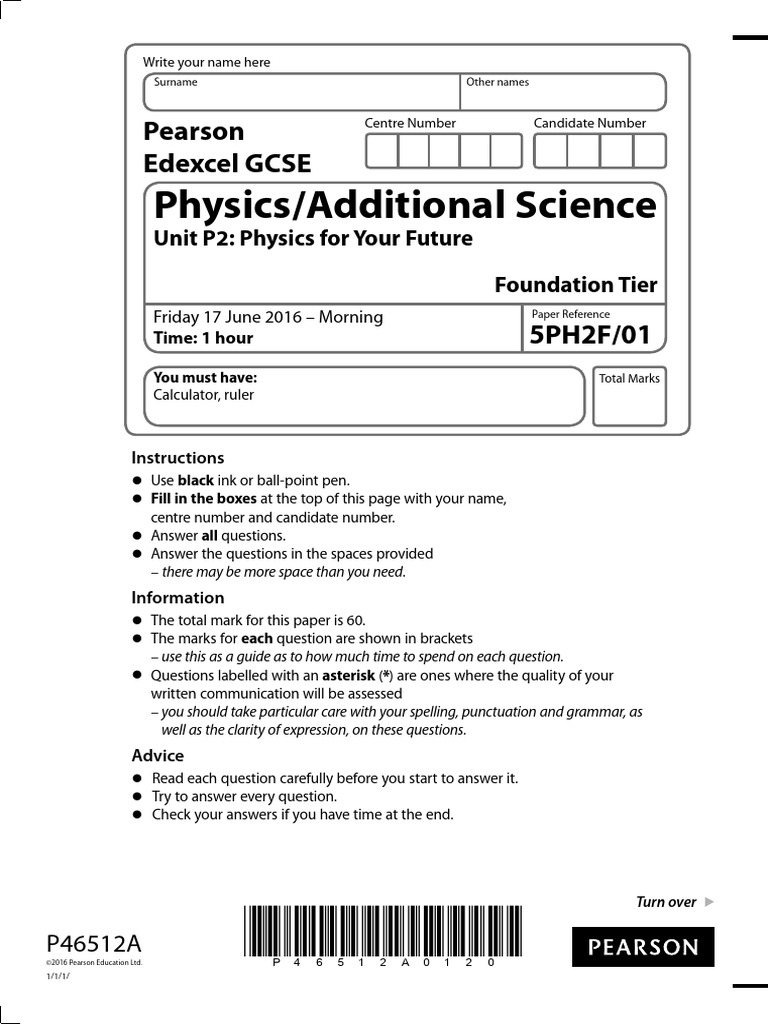 June 2016 QP - Unit P2 (F) Edexcel Physics GCSE | PDF | Neutron ...