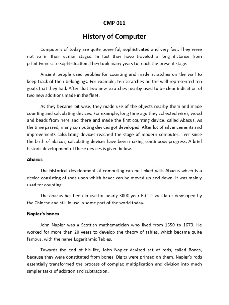 CMP011-History of Computer | PDF | Integrated Circuit | Operating System
