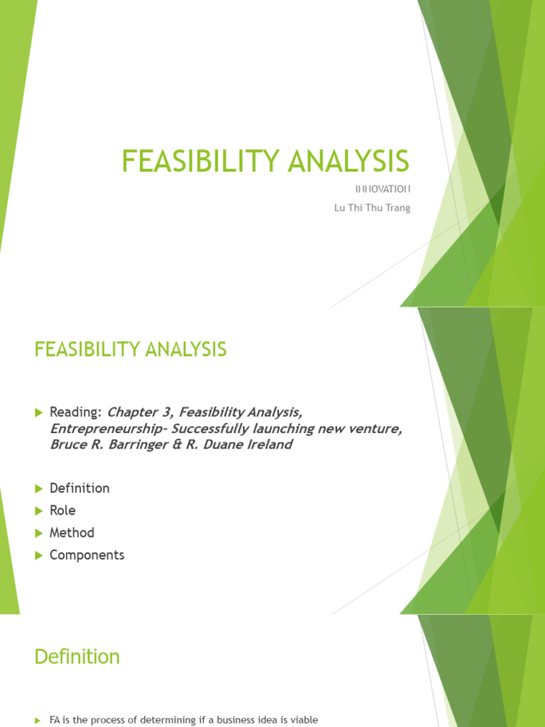 Feasibility Analysis for New Ventures | PDF | Feasibility Study ...