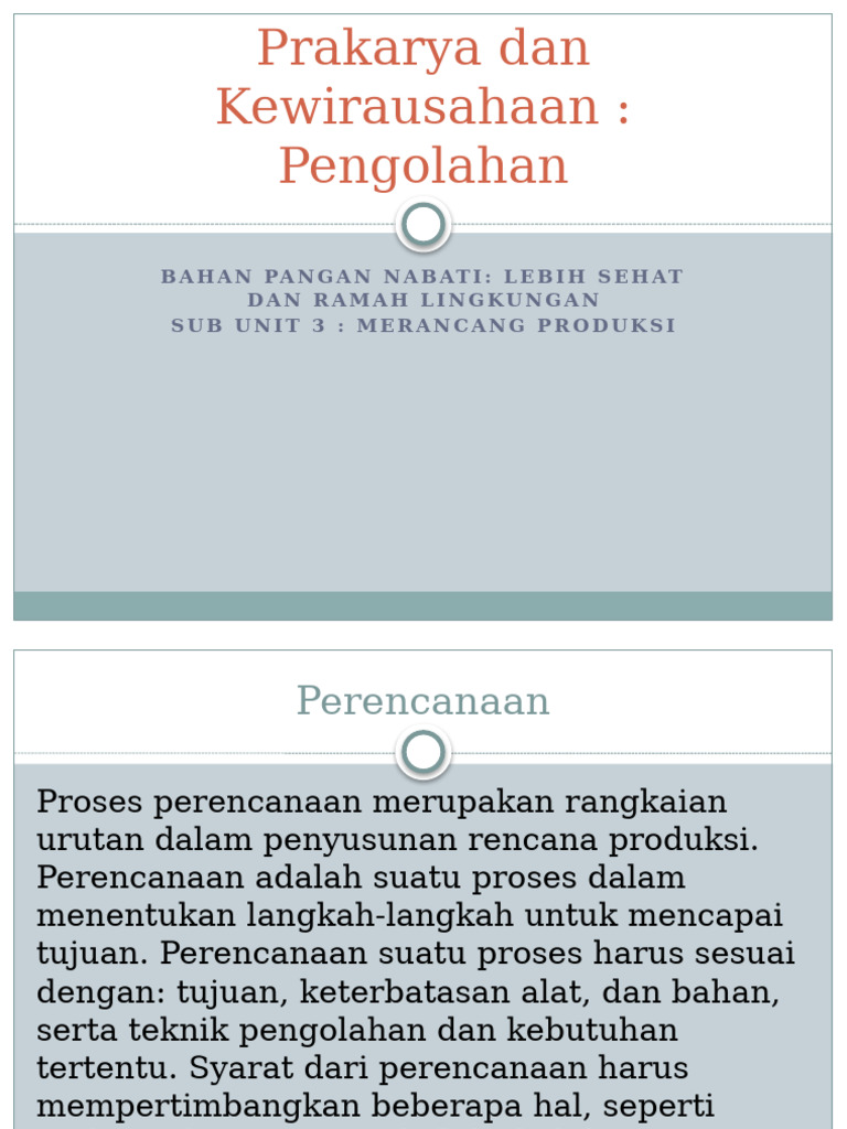 Materi PPT Kelas X Pengolahan | PDF
