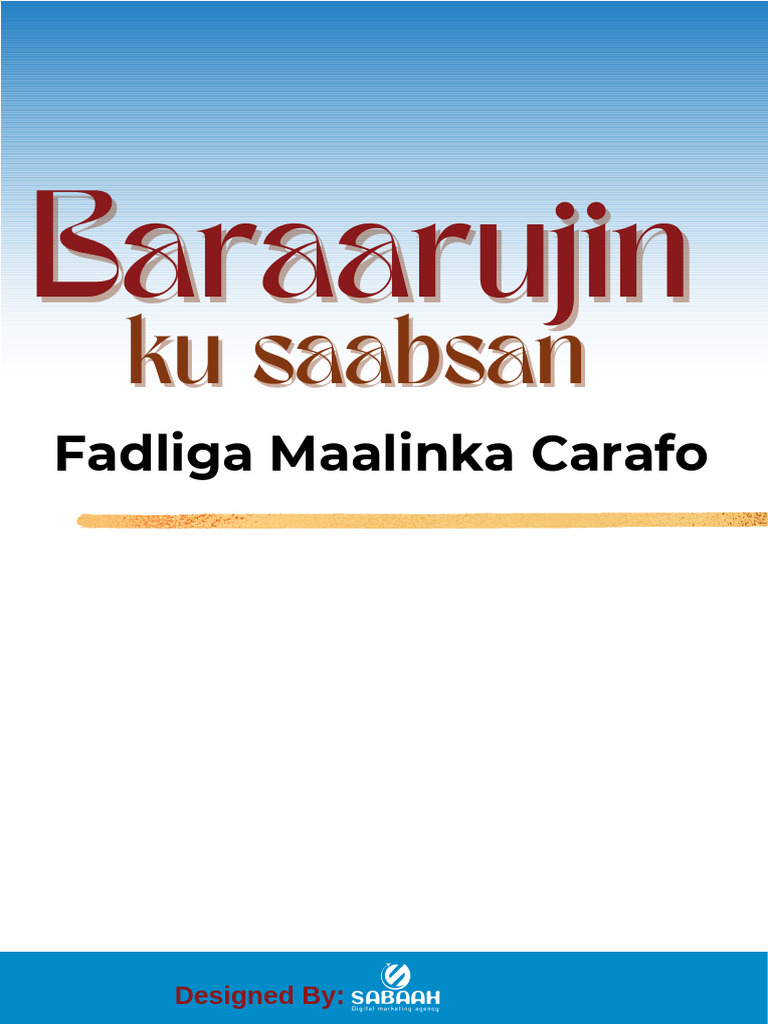 Baraarujin Ku Saabsan Fadliga Maalinka Carafo | PDF