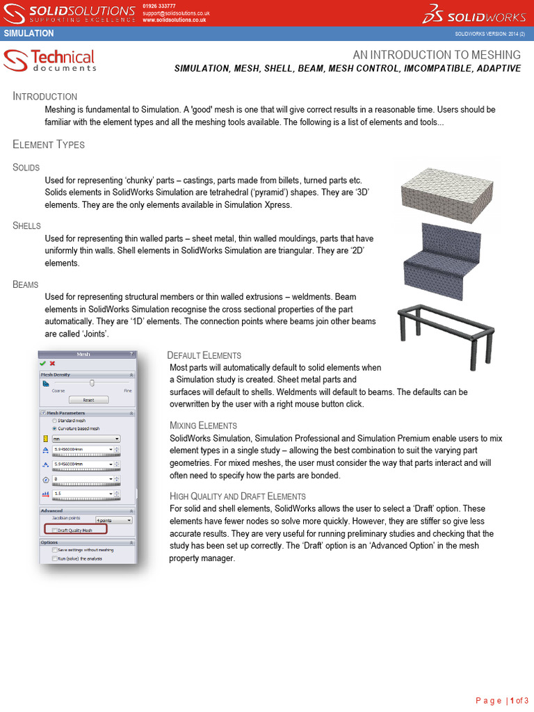 An Introduction To Meshing | PDF | Beam (Structure) | Simulation