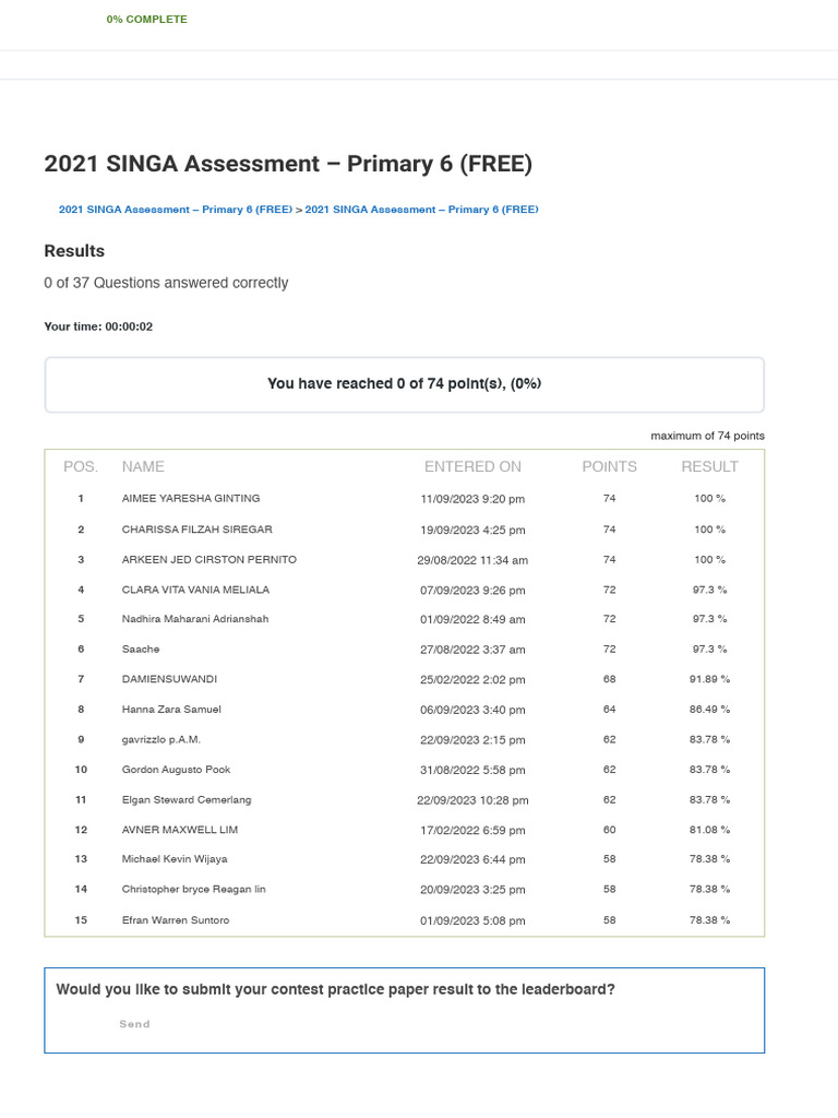Primary 6 (FREE) - SIMCC Member Development Portal | PDF | Area | Length