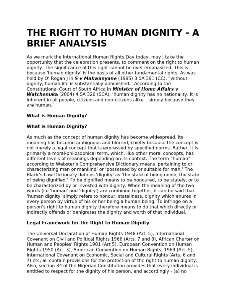 Understanding Human Dignity Rights | PDF | Dignity | Damages