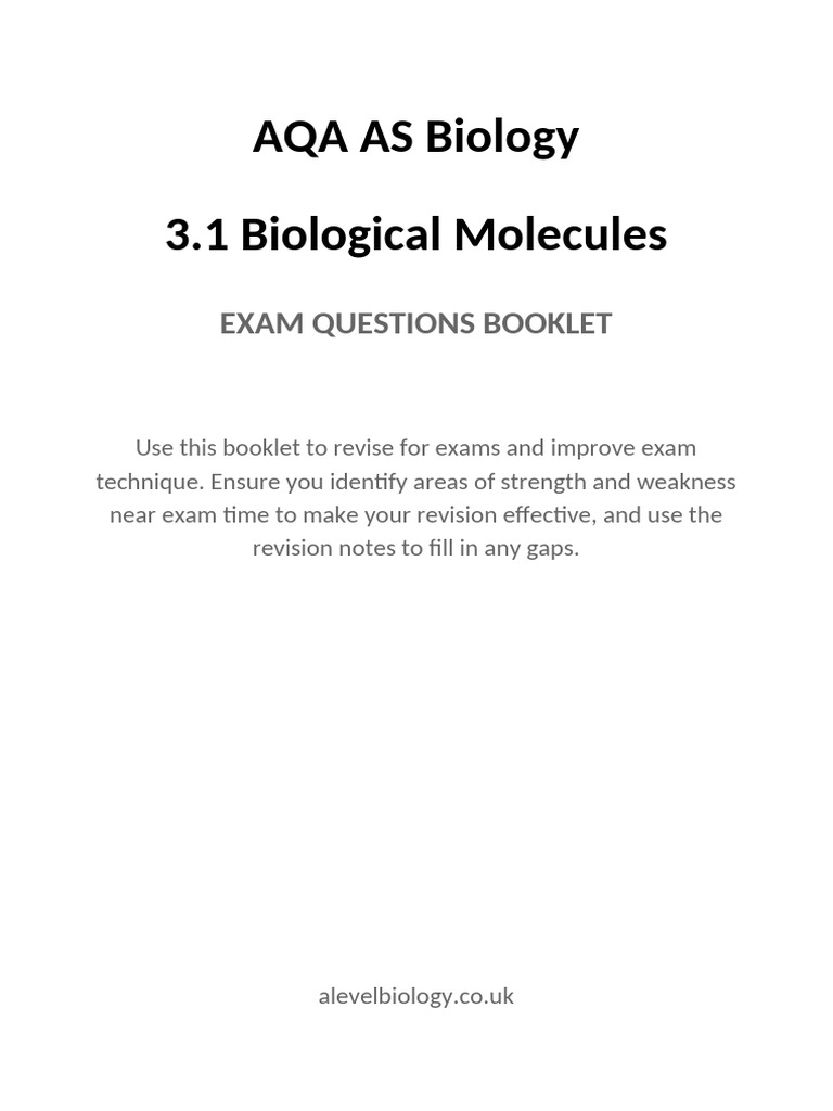 AQA AS Biology Exam Questions Guide | PDF | Dna | Enzyme Inhibitor
