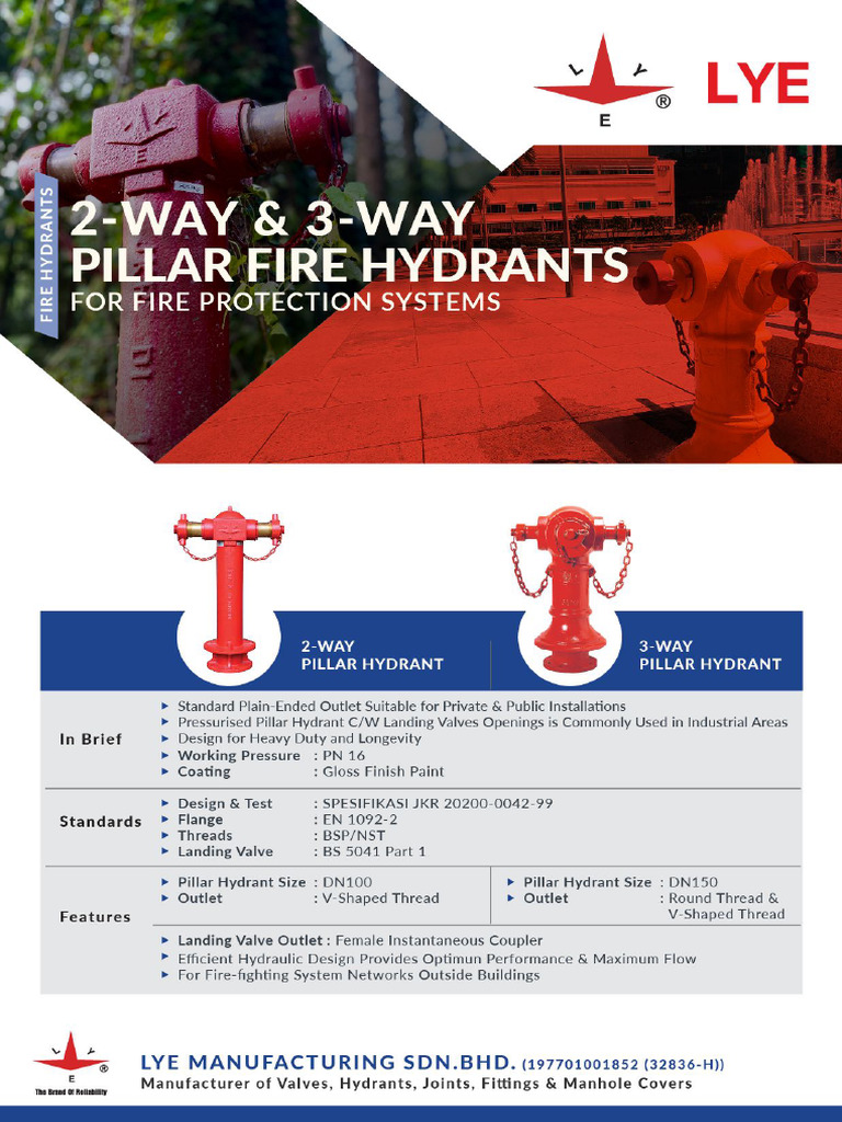 LYE Pillar Fire Hydrants Ver7.5.22 | PDF