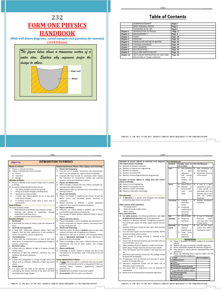 Form One Physics Handbook-1 | PDF | Area | Measurement
