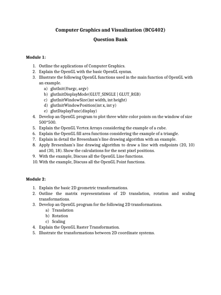 Question Bank - BCG402 IA1 | PDF