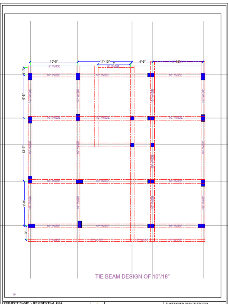 Tie Beam Detail for G+4 Residential Project | PDF