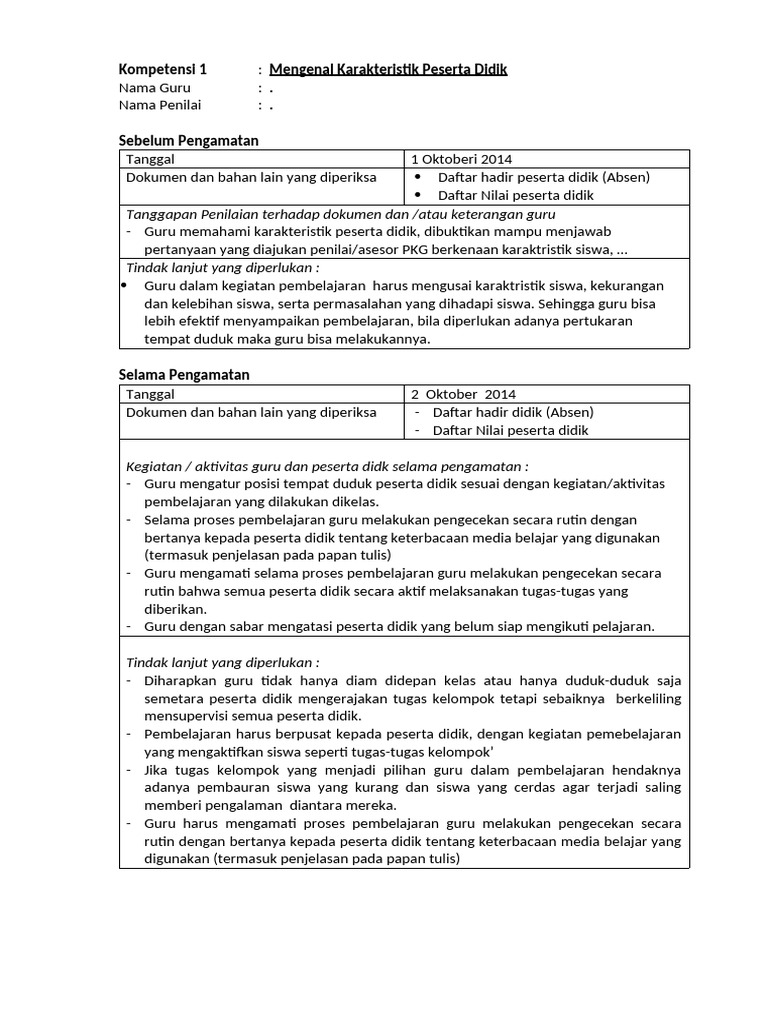 PKG Contoh Diskripsi Lampiran 1b | PDF