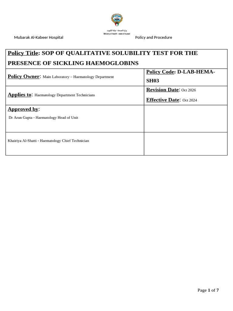 03 Qualitative Solubility Test For The Presence of Sickling ...