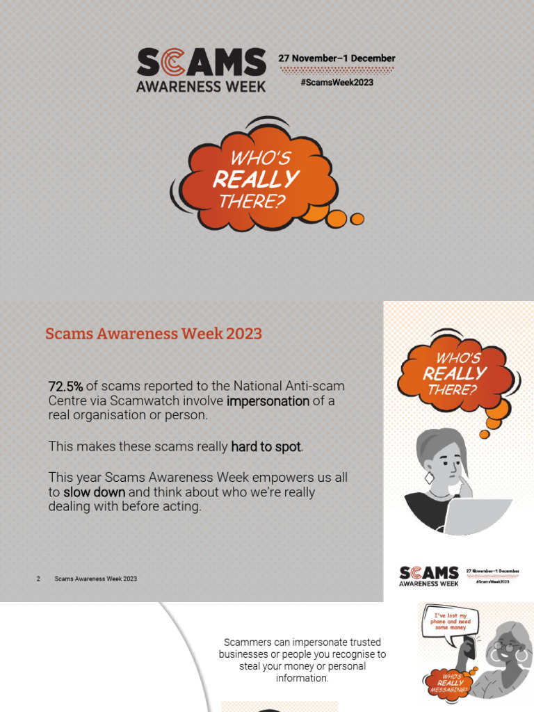 Scams Awareness Week 2023 PowerPoint Presentation | PDF | Phishing ...