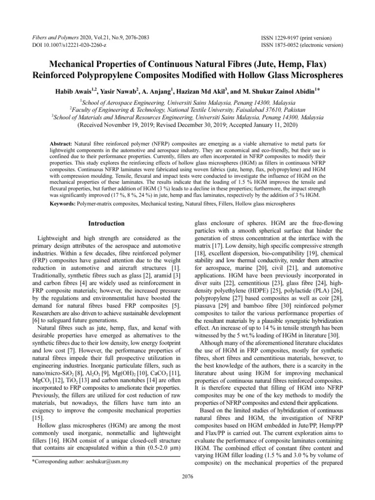 Awais 2020 Mechanical Properties | PDF | Composite Material | Strength Of Materials