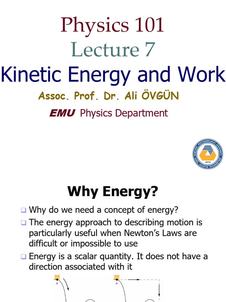 L7 Kinetic Energy and Work F2024 | PDF | Force | Kinetic Energy