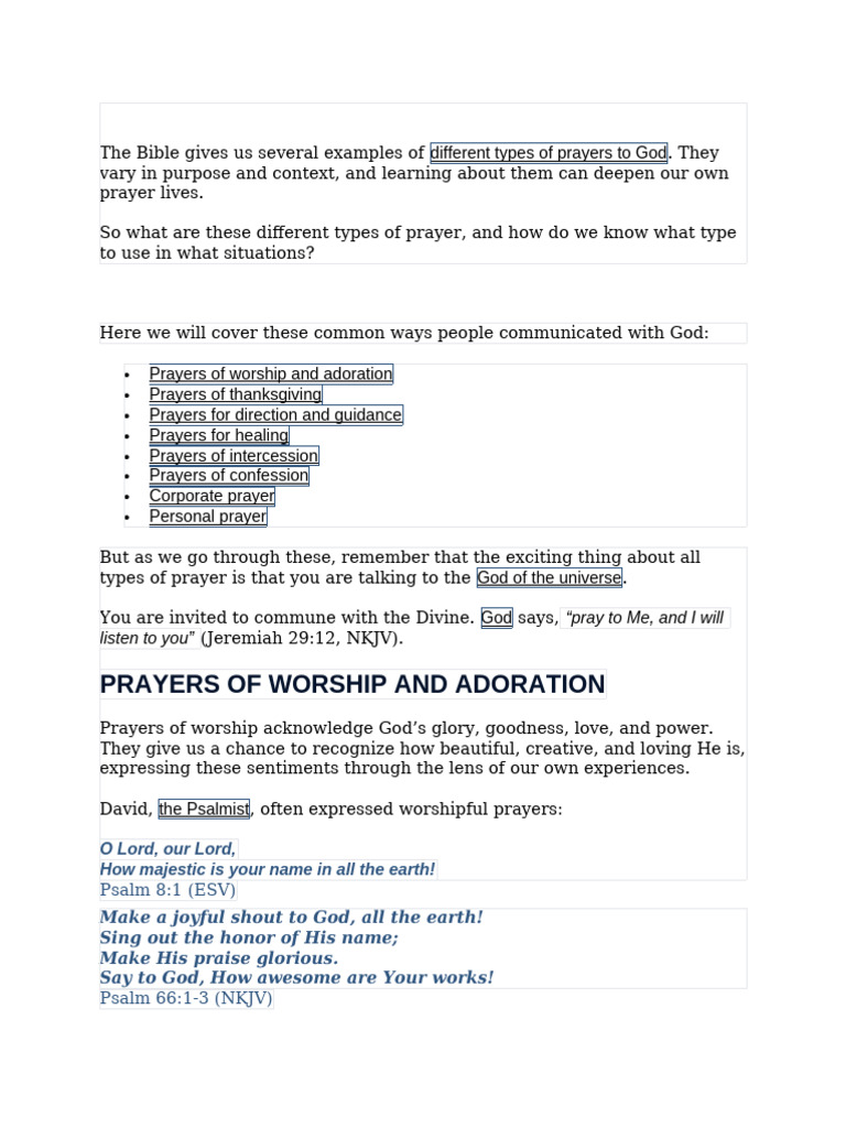 Are There Different Types of Prayers | PDF | Prayer | Intercession