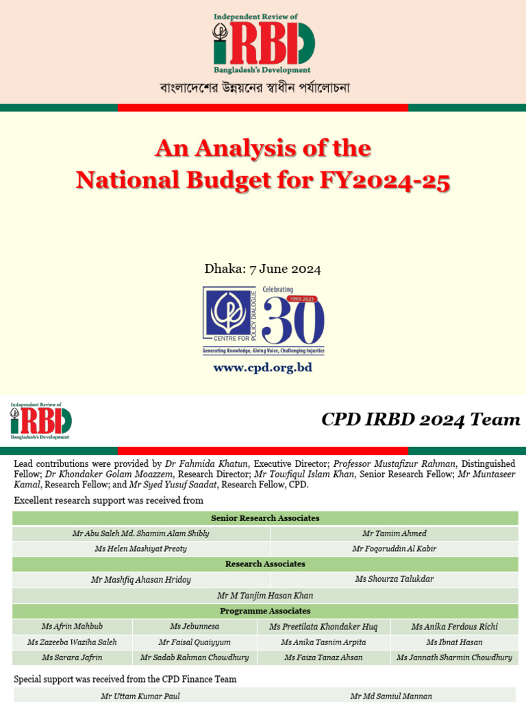 CPD Budget Analysis FY2025 | PDF | Taxes | Monetary Policy