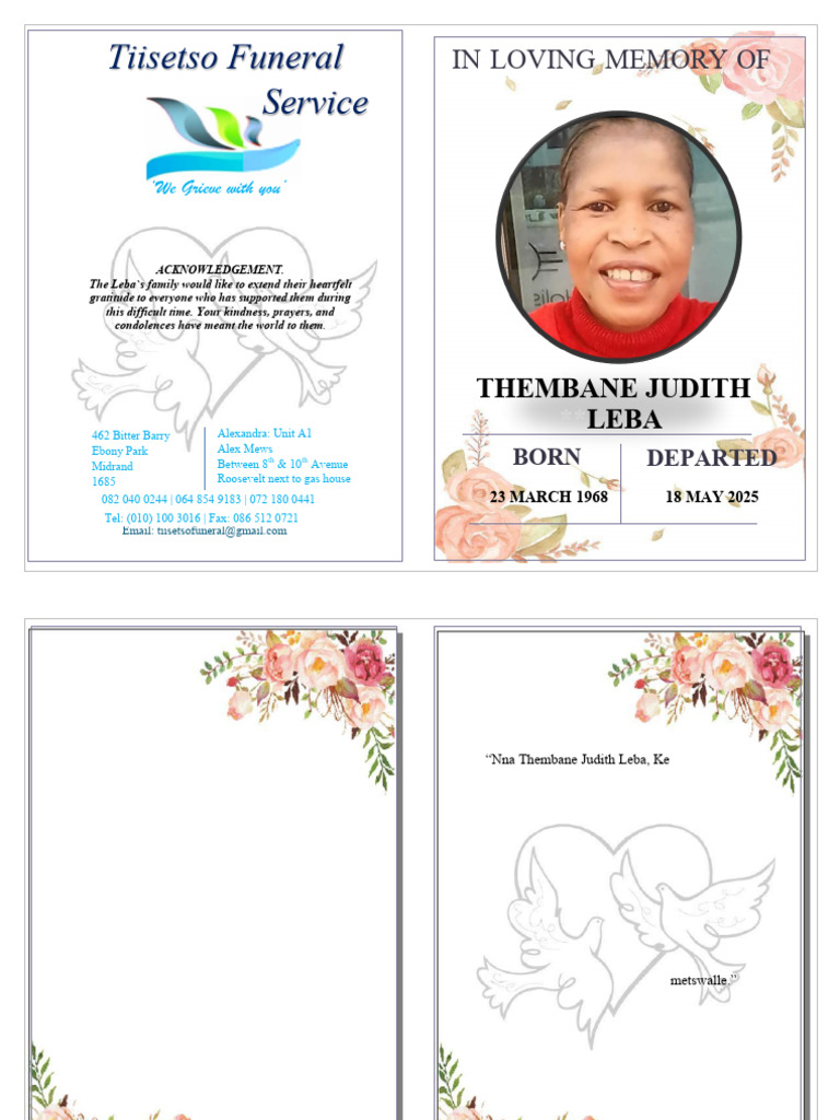 Tiisetso Funeral | PDF