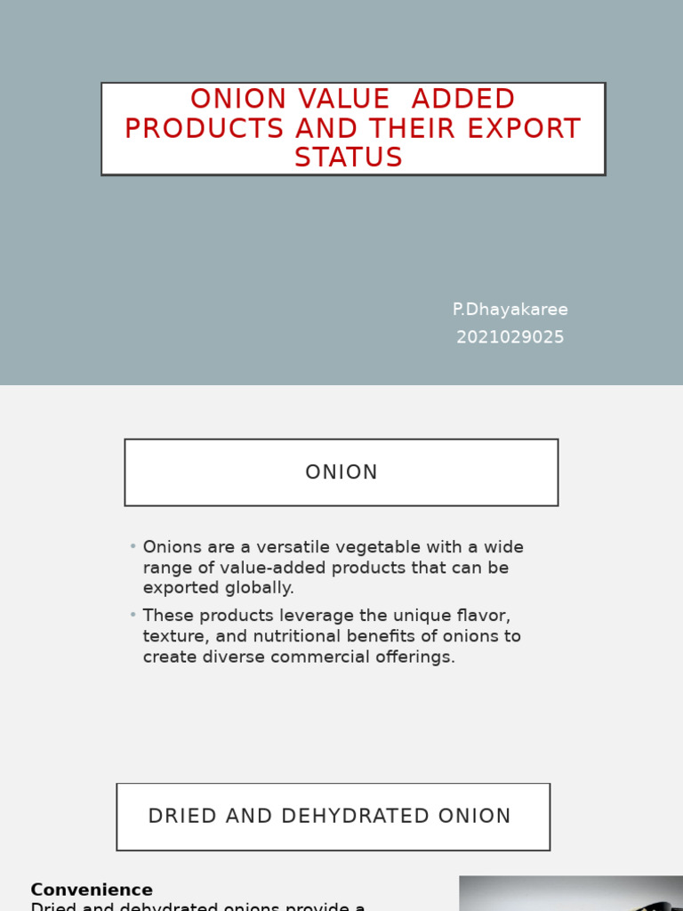 Onion Value Added Products | PDF | Onion | Sauce