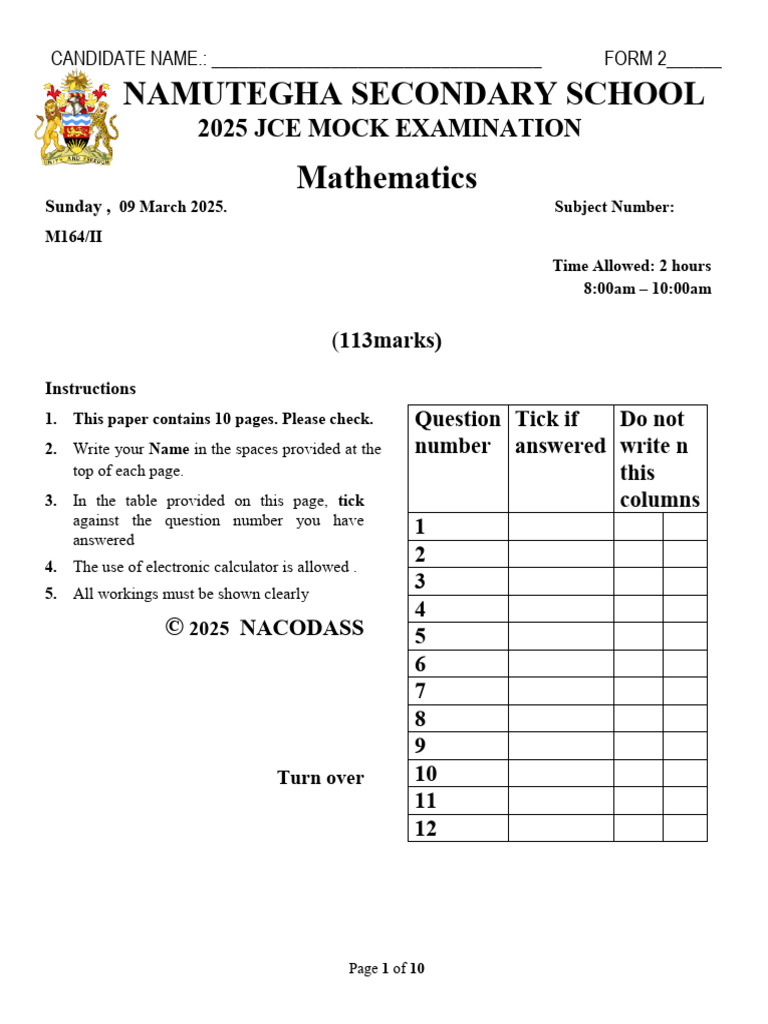 2025 Pre Mock Jce Math Mock | PDF | Circle | Area